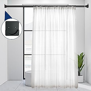 LGQXGO Adhesive Shower Curtain Rod Holders - No Drilling | Waterproof | Heat Resistant | Max Load 50 lbs | Perfect for Bathroom Walls | 2 Pack,Black Shower Rod Holders (Rod Not Included)