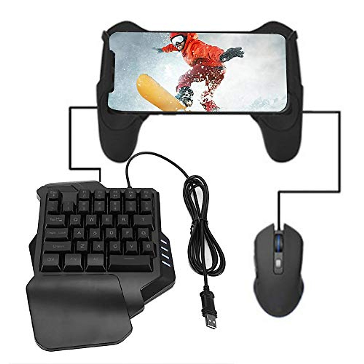 High and Low Key Layout Mechanical Keyboard, Gaming Keyboard, Single LED Light for Office Home