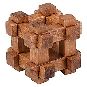 Mini Wooden Brain Teaser 3-D Puzzles 1.75” – 8 pk - Party Favors, Stocking Stuffers, Goody Bags, Classroom Prizes