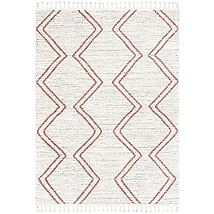 Well Woven Merri Pink Ivory Geometric Stripes Pattern Stain-Resistant Area Rug 5x7 (5'3" x 7'3")