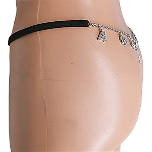 Sexy Waist Chain G-Thong Panty 12 Constellation Pendant Underpants Summer Bikini Bottoms Belly Chain Rhinestone Body Chain for Women Body Jewelry (Pisces)