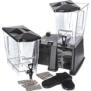 Carlisle FoodService Products Trimline Double Base Rectangular Drink Dispenser with Spigot for Catering, Buffets, Restaurants, Polycarbonate (Pc), 3.5 Gallons, Black