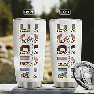 wowcugi Personalized Tumbler Best Nurse Ever Tumblers America Flag Pride 20oz 30oz Insulated Appreciation Week Christmas Birthday Ideas Gifts (Nurse 1)