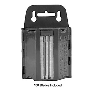 Sheffield 12282 Standard 100 Utility Box Cutter Blades with Dispenser, Knife Blades 100 Pack, Box Cutter Razor Blades Refills, Small Blades For Box Cutter