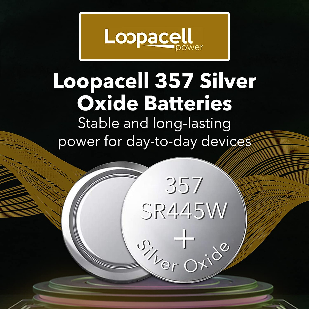LOOPACELL 357/303 Silver Oxide Batteries (Pack of 5) - 1.55V Long Lasting Coin Cell Battery for Calculators, Lasers, Toys, Small Clocks, Digital Micrometers, Decorations, Holiday Ornaments
