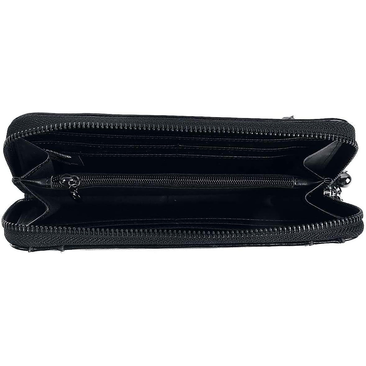 Lost Queen Hollow Zip Around Wallet Moon Star Astrological Solar System Studded Clutch