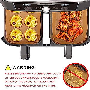 100Pcs Air fryer Baking Paper Rectangular - Air Fryer Baking Liners for Ninja Foodi DualZone 2-Basket Air Fryer DZ201, DZ401, FG551 Foodi Smart XL 6-in-1 Indoor Grill, Ninja Air Fryer Accessories