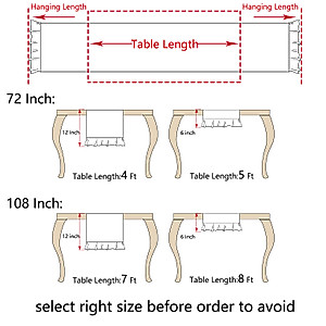 Letjolt Cotton Shabby Chic Table Runner Farmhouse Table Runner 12x72 Inches Rustic Table Ornaments, Natural