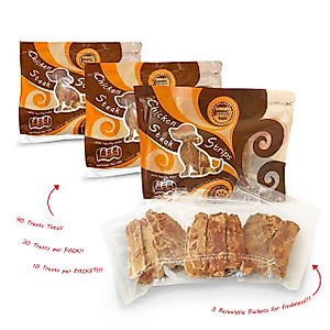 Rena's Recipe Chicken Steak Strips (30 count) (3 pack) Glucosamine and Chondroitin and Biotin added for hips and joints and nails and skin