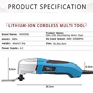NEWONE Oscillating Tool,1.8 Amp Power Tools,Variable Speed Oscillating Multi-Tool Kit with 20pcs Oscillating Tools Accessories