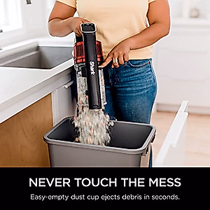 Shark IZ662H Vertex Pro Lightweight Cordless Stick Vacuum with IQ Display, DuoClean PowerFins & MultiFLEX, Includes Crevice Tool, Pet Multi-Tool & Anti-Allergen Dusting Brush, 60min Runtime, Black/Red