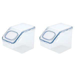 LocknLock Easy Essentials Food Lids (Flip-top) / Pantry Storage Containers, BPA Free, Top-10 Cup-for Snacks, Clear (Pack of 2)