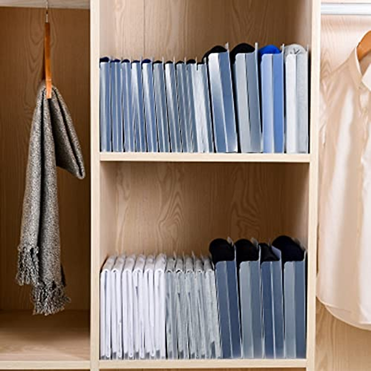 WJCCY 5 pcs Fast Folding Board Convenient Stacking Board Adult Clothes Shirt Folding Board Lazy Stacking Clothes Tool Household (Color : Clear, Size : Small)