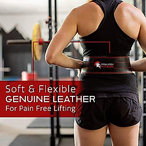 Dark Iron Fitness Weight Lifting Belt for Men & Women - 100% Leather Gym Belts for Weightlifting, Powerlifting, Strength Training, Squat or Deadlift Workout up to 600 Lbs