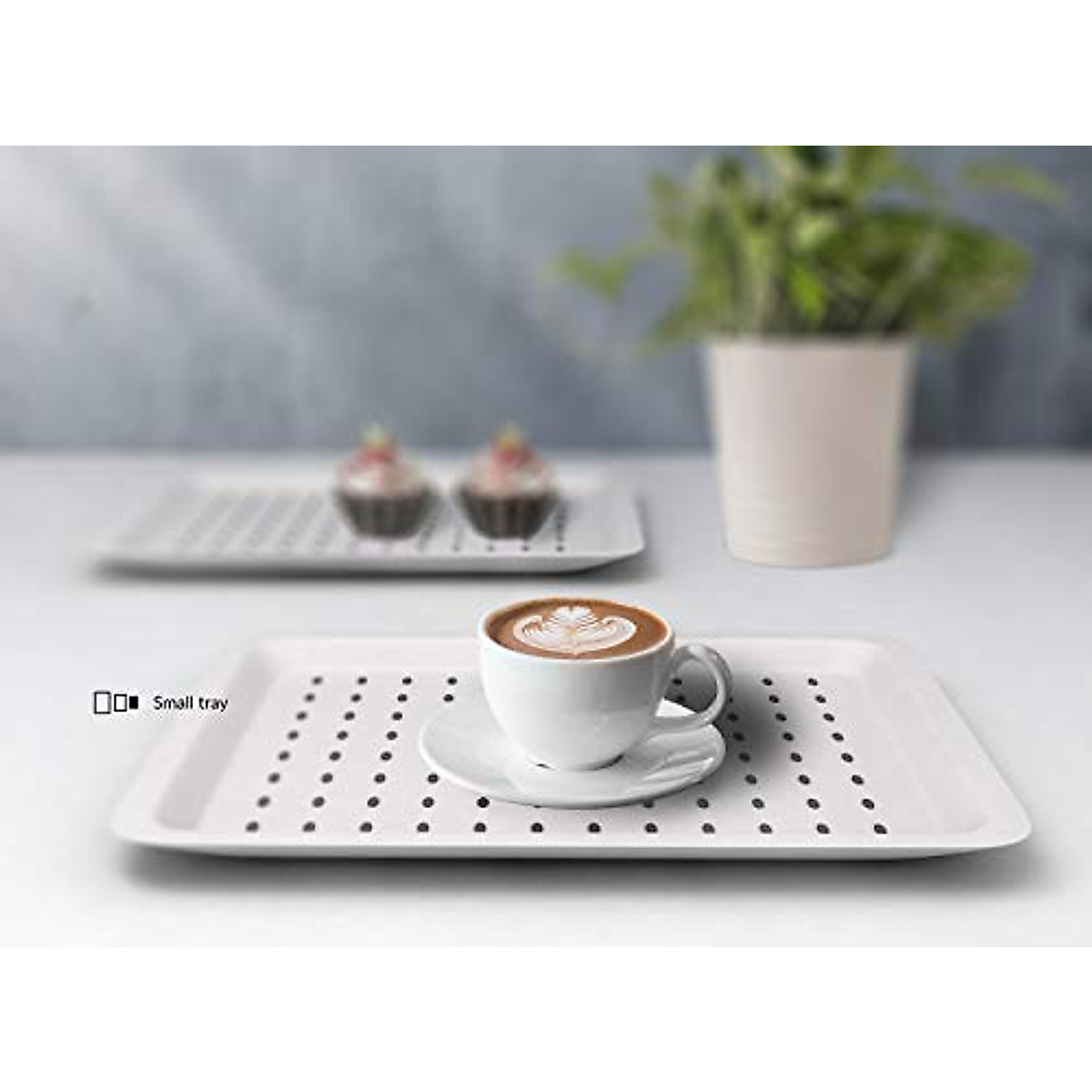 Bravi Kitchen 3PC Anti-Slip Food Serving Tray with Handles 17.9" + 15.7" + 13" Dinner Trays for Lap + Small Drink Tray | Breakfast Tray | Bed Tray | Food Tray | Lap Trays for Eating | Serving Trays