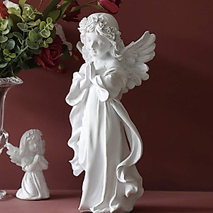 BESTOYARD 1 Pc Angel Ornaments European Ornaments Figurines De Bautizo para Niño Dining Room Table Decor Desktop Adornment House Ornaments Little Girl Statue Resin White Delicate Baby Model