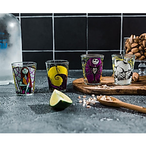 Silver Buffalo NB110864 Disney Nightmare Before Christmas Mini Glasses (4 Pack), Multicolor