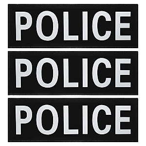 3 Pieces Police Patches for Vest 11 x 4 Inches Reflective Ultra Patch Black Police Patch Back Panel Police Patches for Police Vest Jacket Back Panel (28 x 10 cm/ 11 x 4 Inch)