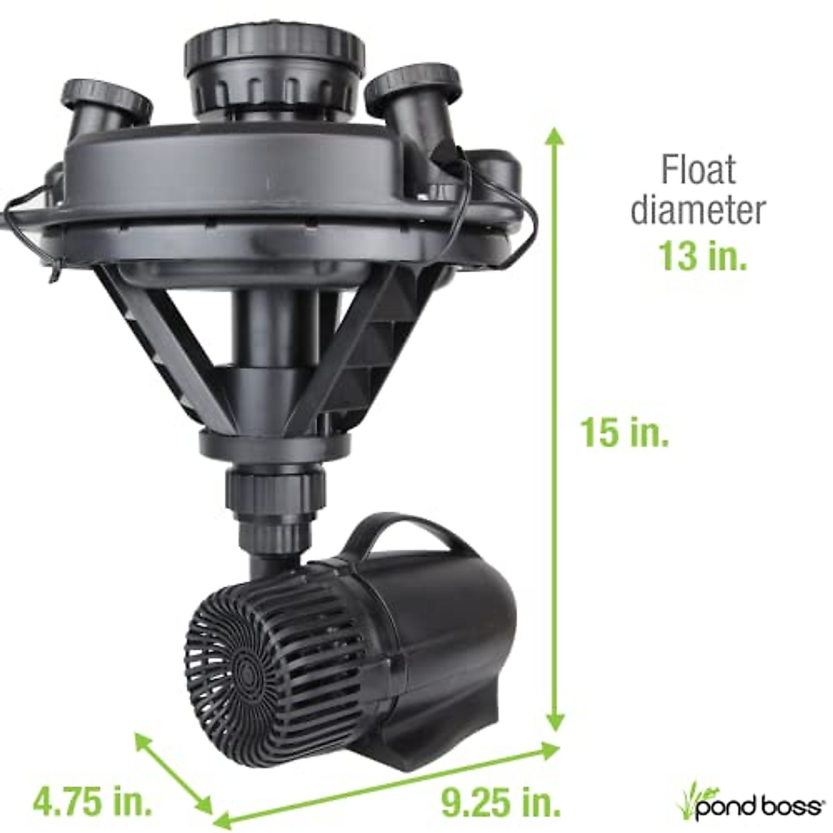 Pond Boss DFTN12003L Floating Fountain With Lights, 50 Foot Power Cord, 1/4 hp