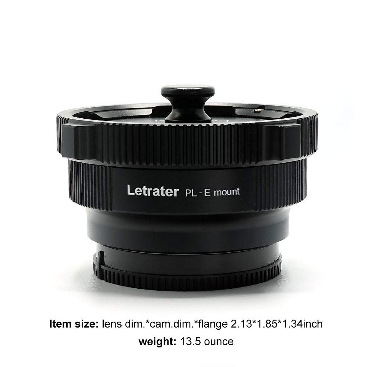 Letrater PL Lens Mount Adapter, PL to Sony E/NEX Mount Cameras A7S3/FS7/5/FX9 /A7R4/R3/a Series/Nex Series (PL-E/PL-NEX Black)