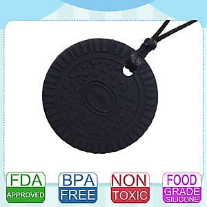 Chew Necklace for Sensory Kids, Silicone Teething Necklace for Baby, Sensory Chewy Teether for Boys and Girls with Autism, Chewing, ADHD, SPD, Autism Chew Toys for Adult Purple…