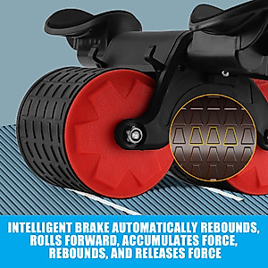 Uota Elbow Support Automatic Rebound Abdominal Wheel，Ab Roller for Abdominal Exercise Machine，Abs Workout Equipment，Dolly Core Strengthening Trainer Fitness Belly Training