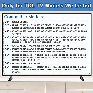 TV Base Stand for TCL Roku Smart TV, TV Legs for TCL TV Stand Legs, for 28 32 40 43 49 50 55 65 Inch TCL TV Legs - 28S305 32S325 32S305 40S325 43S303 50S423 50S546 55S401 55S525 65S555 with Screws