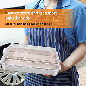 E-Far Rectangle Bakeware Lid, 2-Pack Plastic Food Storage Replacement Cover Set, Fits for E-far 12⅓ x 9¾ x 2 Inch Sheet Cake Baking Pan