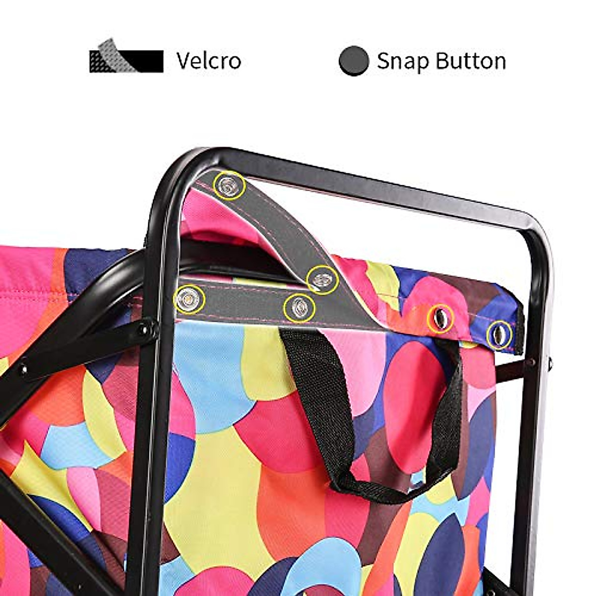 WHITSUNDAY Collapsible Folding Garden Outdoor Park Utility Wagon Picnic Camping Cart,Wagon Cart Heavy Duty Foldable for Picnic Camping Cart with Wheel and Bottle Holders Bubble