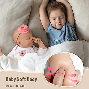 BABESIDE Lifelike Reborn Baby Dolls - 17Inch Soft Realistic-Newborn Baby Dolls with All Accessories Handmade Sleeping Babies Doll for Authentic Experience, for 3+ Years Old Girls