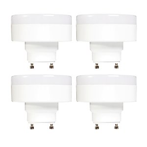 SLEEKLIGHTING | 11w, 60W Eq, GU24 Base LED 2 prong light bulbs, UL approved, 120v, Mini Twist Lock, 4200K–Daylight White, Dimmable - Replaces Spiral Self Ballasted CFL Two Pin Fluorescent Bulbs (4PK)