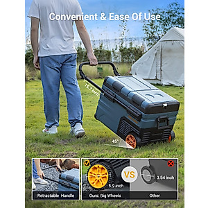 Rock&Rocker 12 Volt Car Refrigerator,59 Quart (55L) 12v Portable refrigerator,Car Fridge Freezer, -4℉-68 Car Cooler 12/24V DC and 100-240V AC for RV, Outdoor Camping APP Control