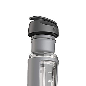 Berghoff LEO Tritan Plastic Shaker Botte, BPA-free, Integrated Protein Powder Compartment, Screw-on Lid, Flip Cap, Silicone Mixing Ball, Leakproof, Gym Accessories, Dishwasher safe