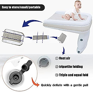 VOPHIA Inflatable Baby Travel Bed Toddler Car Bed for Kids Baby Travel Airplane Bed, Kids Airplane Bed with Hand Pump Seat Belt and Carry Bag Included