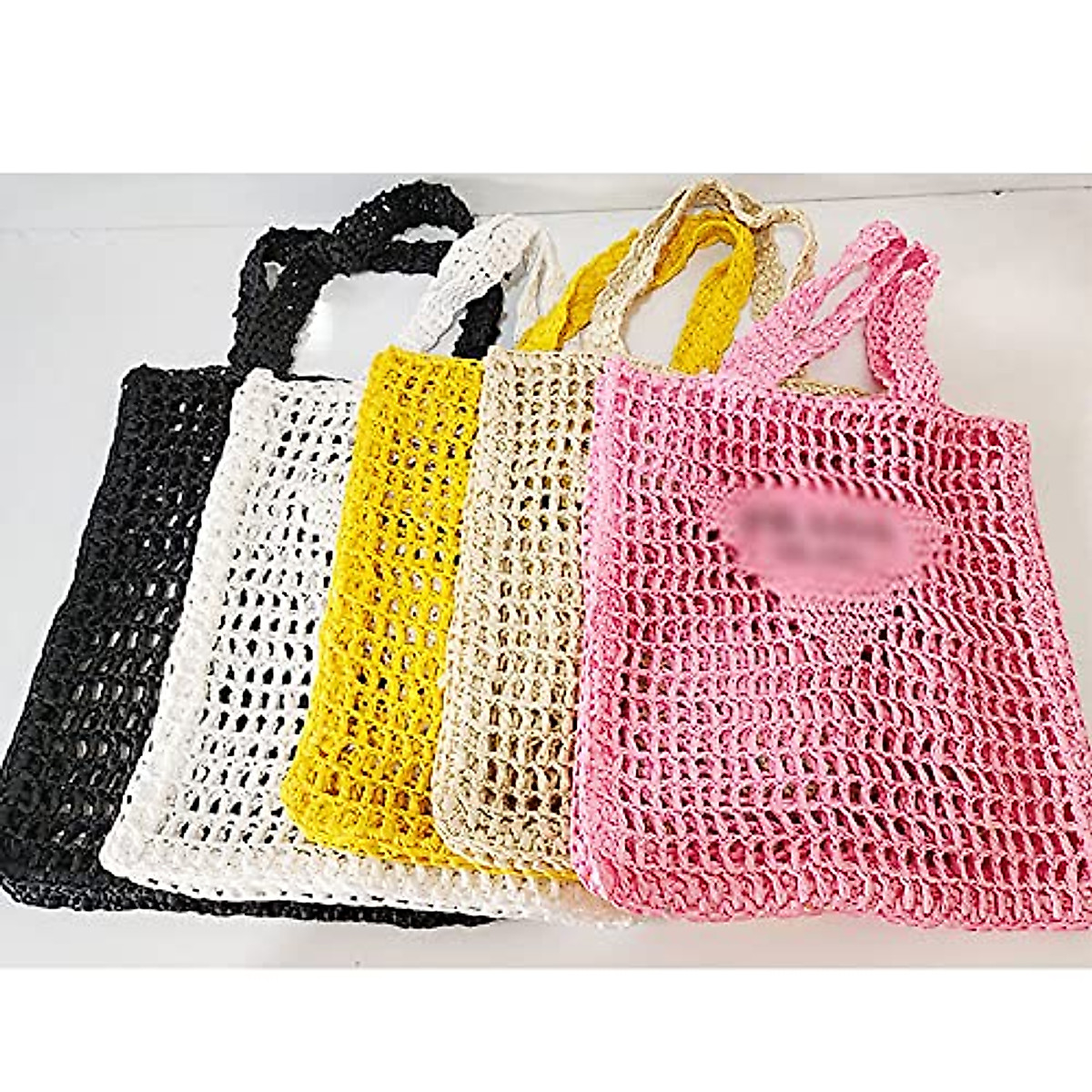 zz.luxi Handmade Straw Bag,Travel Beach Fishing Mesh Bag,Fashion Casual Travel Mesh Beach Tote Womens Hollow Shoulder Handbag Women Gift (Yellow)
