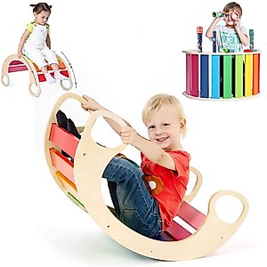 Wooden Climbing Arch for Toddlers, Climbing Toys Indoor Montessori Climbing Set for Kids,Toddler Climber Climbing Gym Indoor Outdoor Learning Playset