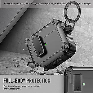 Valkit for Apple Airpods 3rd Generation Case Cover with Lock, Cool AirPods 3 Case with Keychain for Men Women Military Hard Shell Rugged Shockproof Air Pod 3 Case for AirPod 3rd Gen Case 2021, Black
