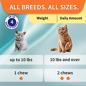 HEYISME Cat Probiotic, Chews for Gut and Immune Health, Cats Probiotic Supplement for Cat Digestive Support, Healthy Digestion, Cat Constipation and Diarrhea Relief (Salmon, 120 Chews)