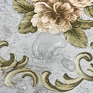 Yifasy Shelf Liner Grey Royal Floral Drawer Cabinets Furniture Decorative Paper Wallpaper PVC Self Adhesive 118x17.7 Inch