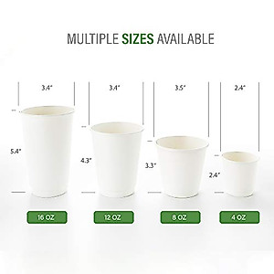 Restaurantware 500-CT Disposable White 4-oz Hot Beverage Cups with Double Wall Design: No Need for Sleeves-Perfect for Cafes-Eco Friendly Recyclable Paper-Insulated Wholesale Takeout Coffee Cup