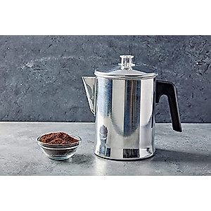 Mirro 9 cup Aluminum Coffee Percolator for indoor and outdoor, Camping Use, Silver (MIR-50021)