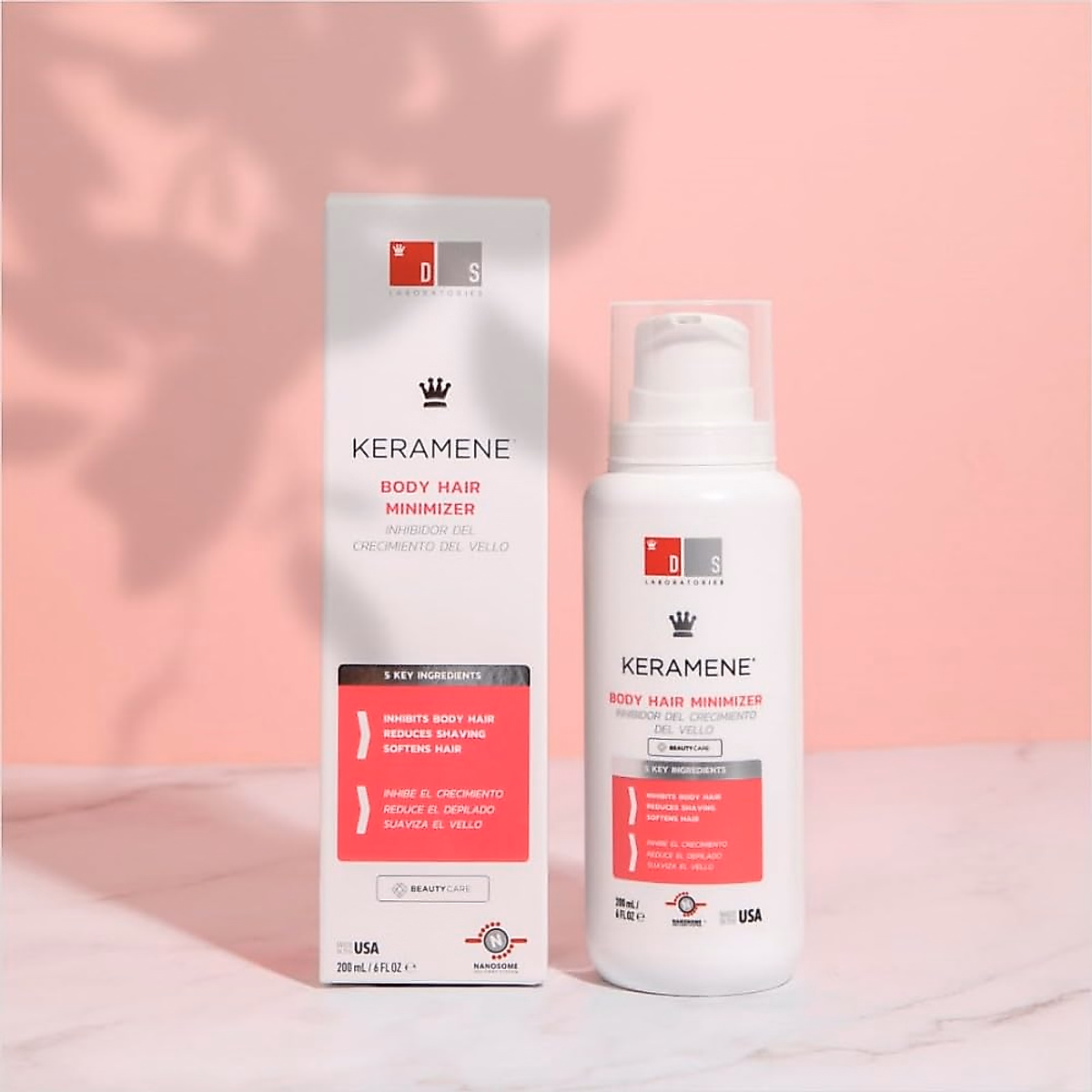 Keramene Hair Growth Inhibitor by DS Laboratories - Minimize Unwanted Hair Growth on Face and Body, Slows Regrowth, Paraben-Free