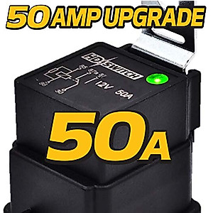 HD Switch 12V 50A Upgrade Waterproof Relay Replaces John Deere Hella 4RD 931 410, 4RD 931 410-08 007794301 H41410081 933332201 w/LED Indicator Upgrade & Free Dielectric Grease