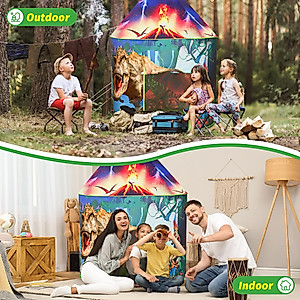 HopeRock Dinosaur Kids Tent with Roar Button, Kids Play Tent with Dinosaur Toys for Boys & Girls Kids Pop Up Tent for Boys, Kids Indoor Tents Birthday Chirstmas Gifts for 3 4 5 6 7+ Years Old Boys