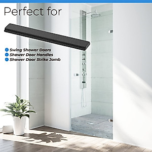 Upgrade Shower Door Magnet - 2-1/2" Long Glass Shower Door Magnet Replacement for Swing Shower Doors Shower Door Handles Shower Door Strike Jamb (Black)