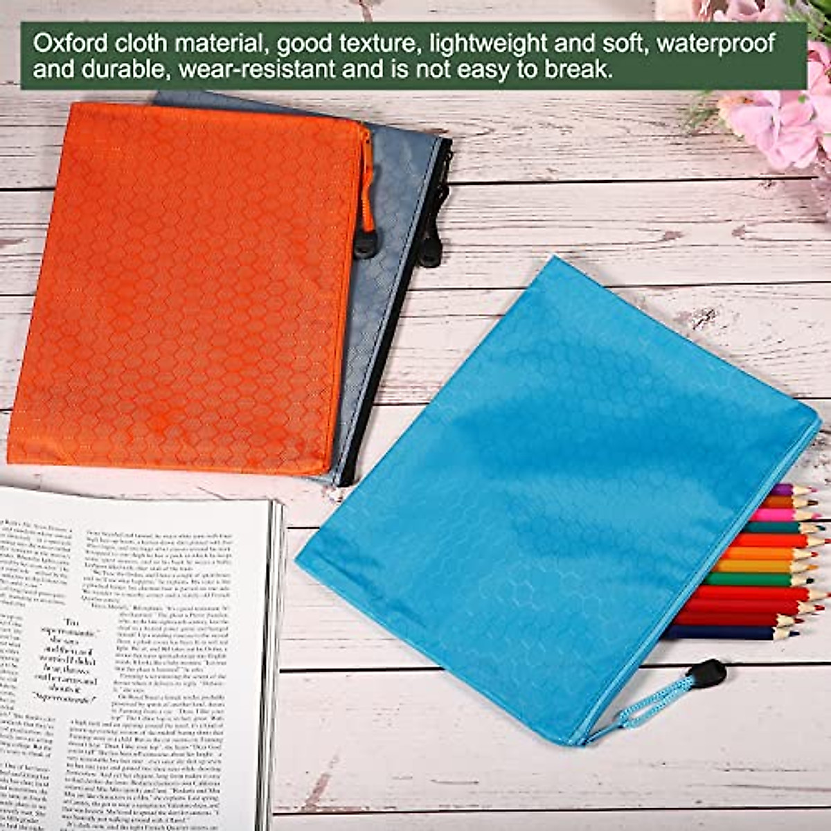 YOKIVE 10 Pack Waterproof Zipper Bags, Pencil Case Travel Storage Bag | Makeup Supply Files Organizer Pouch, Great for Office(Orange, A5)