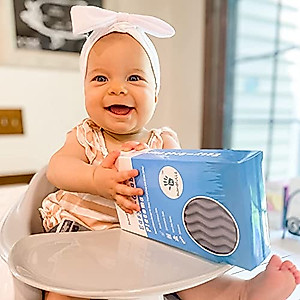 Handfullz Silicone Placemats Baby Food Table/High Chair Mat for Baby Feeding - Raised Wave Design for Easy Food Pickup and Motor Skills - Dishwasher Safe and BPA-Free - Single Blue