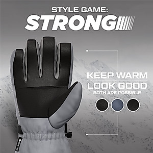 Gordini Men's Gore-Tex Gloves for Cold Weather & Wind Snowboard & Skiing Adjustable Straps Keeping Waterproof Insulated Warm for Winter