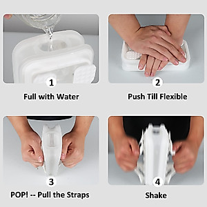 FOGAWA Ice Cube Tray, 2 in 1 Diamond Ice Tray for Freezer, Silicone Ice Cube Tray with Lid Cooling Ice Pop/Cube Molds for Whiskey, Juice, Beer, Cocktail, Coffee,Champagne. 18 Ice Cubes