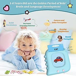 Pocket Speech Therapy Materials Toys for Toddlers 1-6, 510 Sight Words Learning Toy Talking Flash Cards, Autism Sensory Toys, Learning Resource Montessori Preschool Educational Toys, Boy Birthday Gift